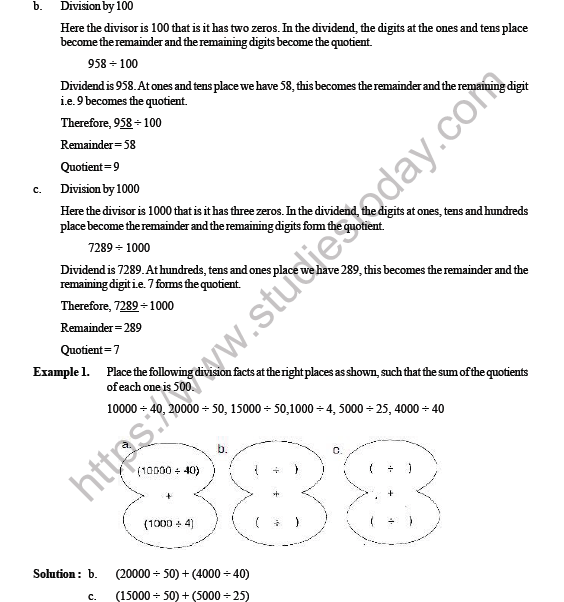 CBSE Class 4 Maths Division Worksheet